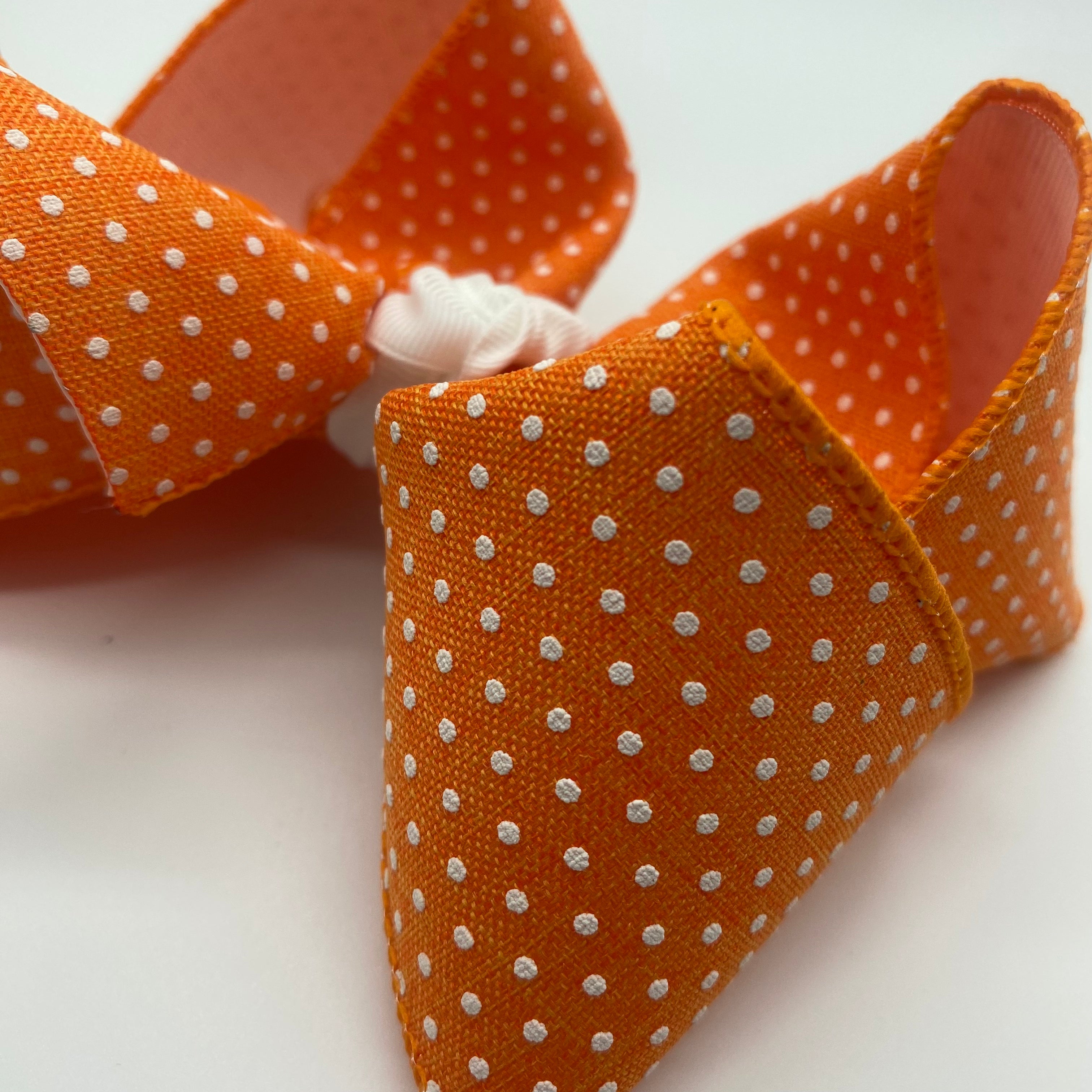 Orange w/ White Bitty Dot – BeeKate & Co Bowtique